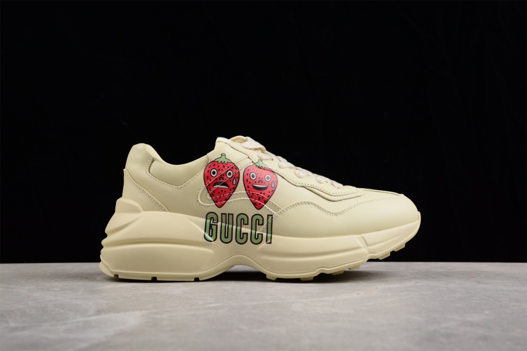 Perfect Kicks - Gucci Rhyton Sneaker Ivory with Strawberry | PerfectKickz